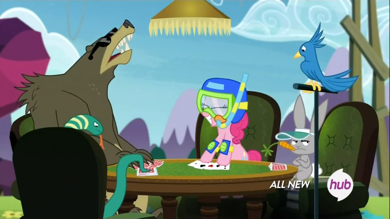 #576301 - safe, screencap, harry, pinkie pie, bear, bird, earth pony ...