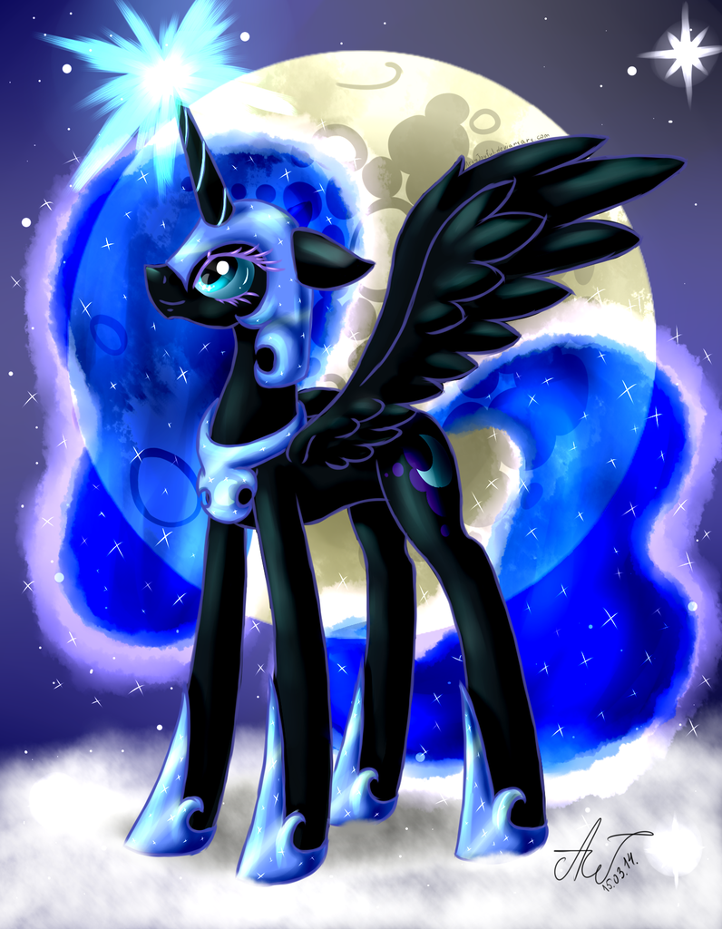 #576699 - safe, artist:artyjoyful, nightmare moon, g4, female, moon ...