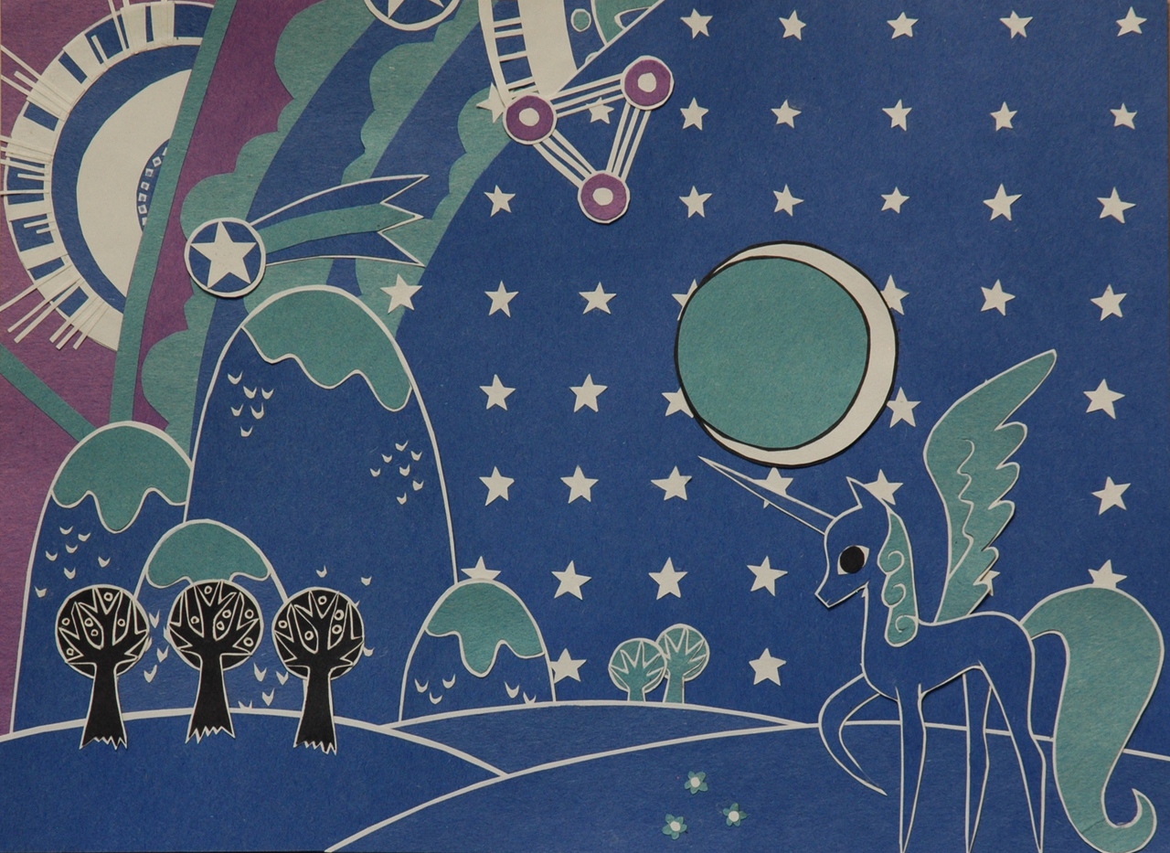 #578430 - safe, artist:whiteheather, princess luna, g4, papercraft ...