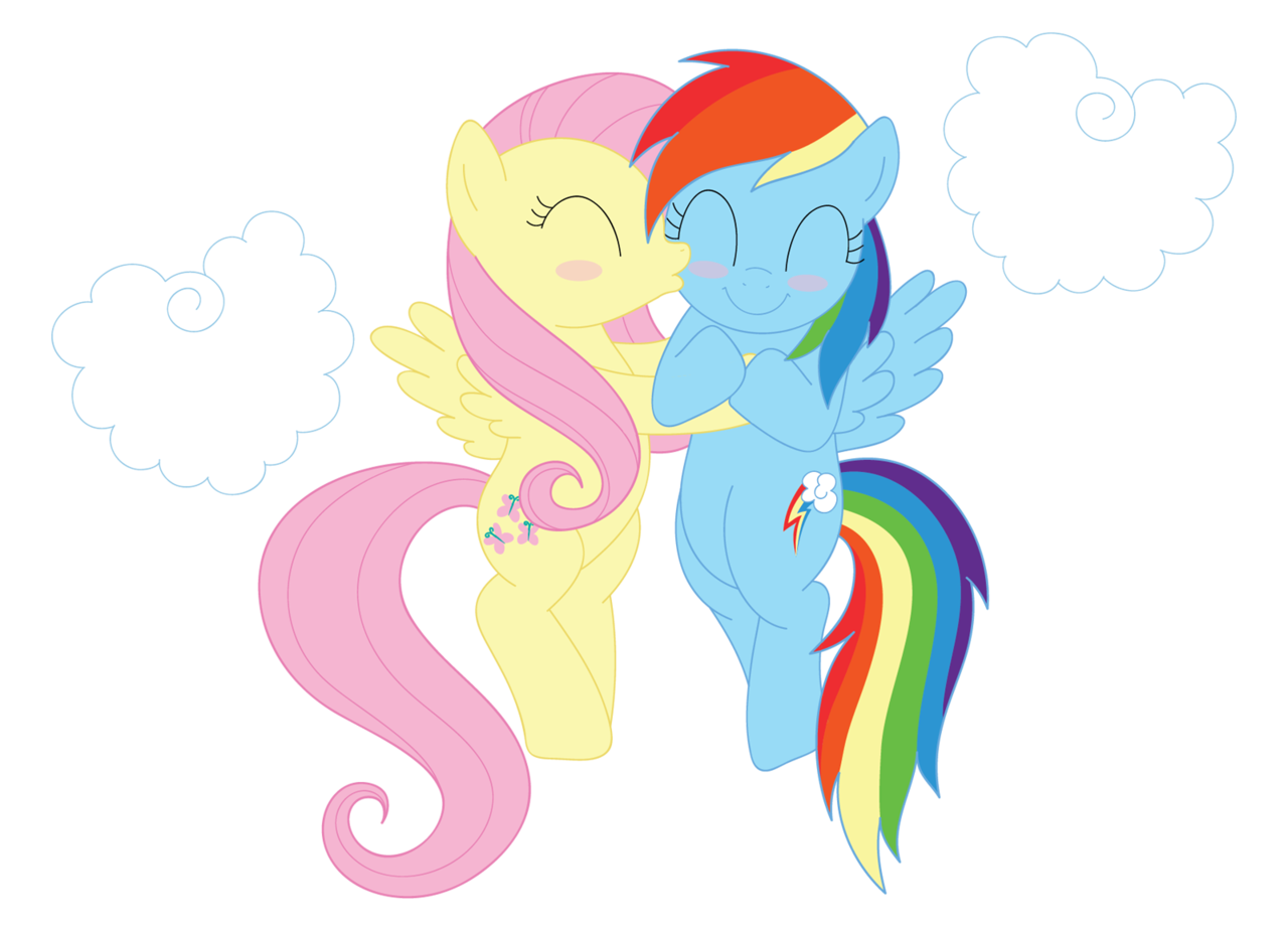 #584277 - safe, artist:daieny, fluttershy, rainbow dash, g4, cute ...