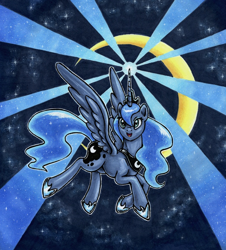 #585820 - safe, artist:choedan-kal, princess luna, female, solo ...