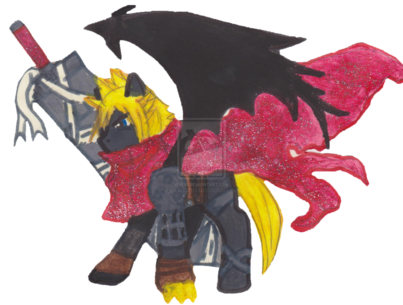 #586048 - safe, artist:ventusskyress14, pony, cloud strife, disney ...