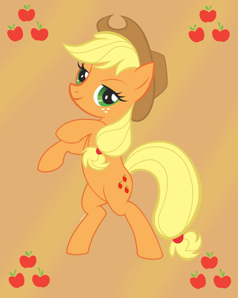 #565624 - safe, artist:raptorsr, applejack, female, rearing, solo ...