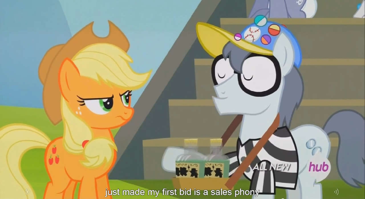 #588441 - safe, screencap, applejack, silver shill, g4, leap of faith ...