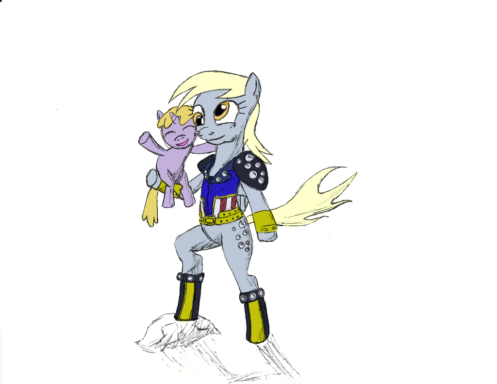 #566704 - safe, artist:demonioblanco, derpy hooves, dinky hooves, pony ...