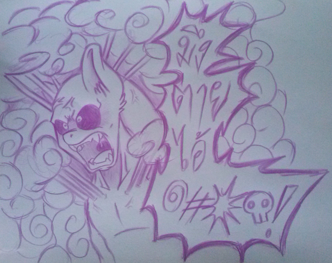 #567052 - safe, artist:artybeat, angry, dragon ball, majin boo, smoke ...