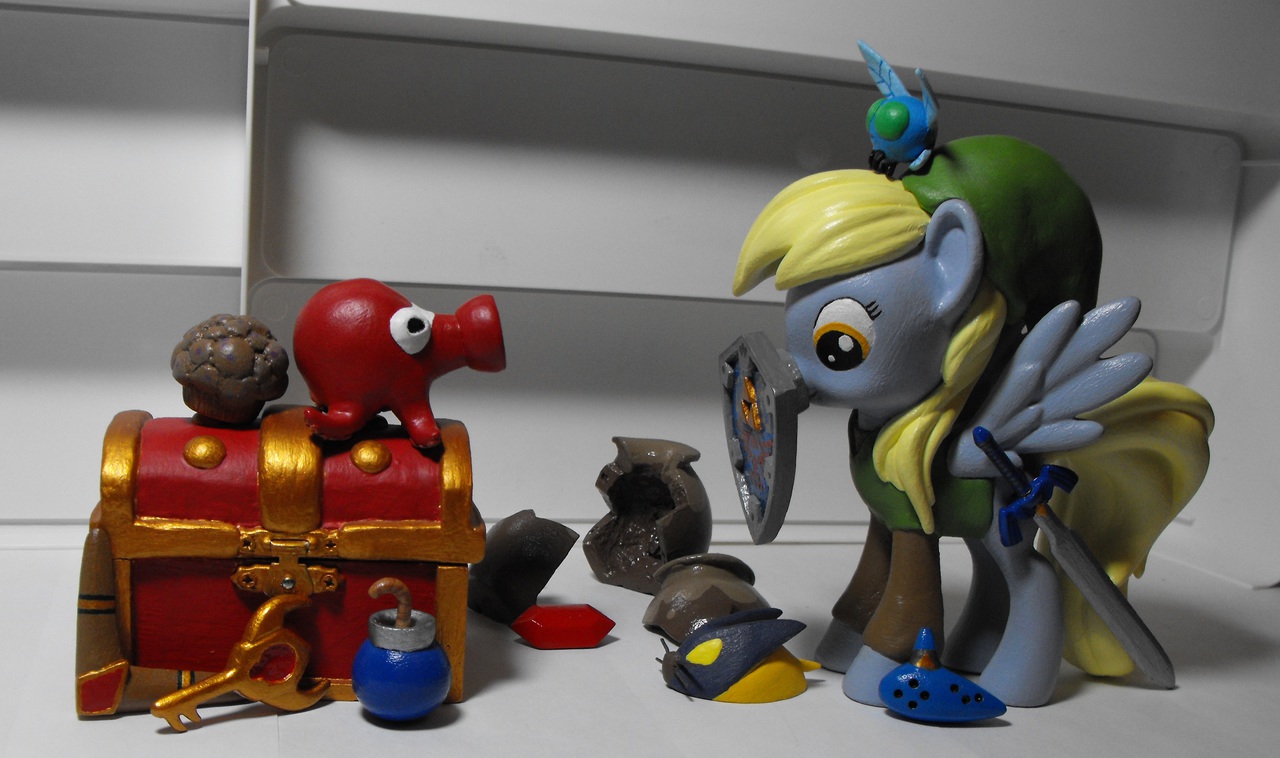 #567998 - safe, artist:derpy-express, derpy hooves, octorok, parasprite ...