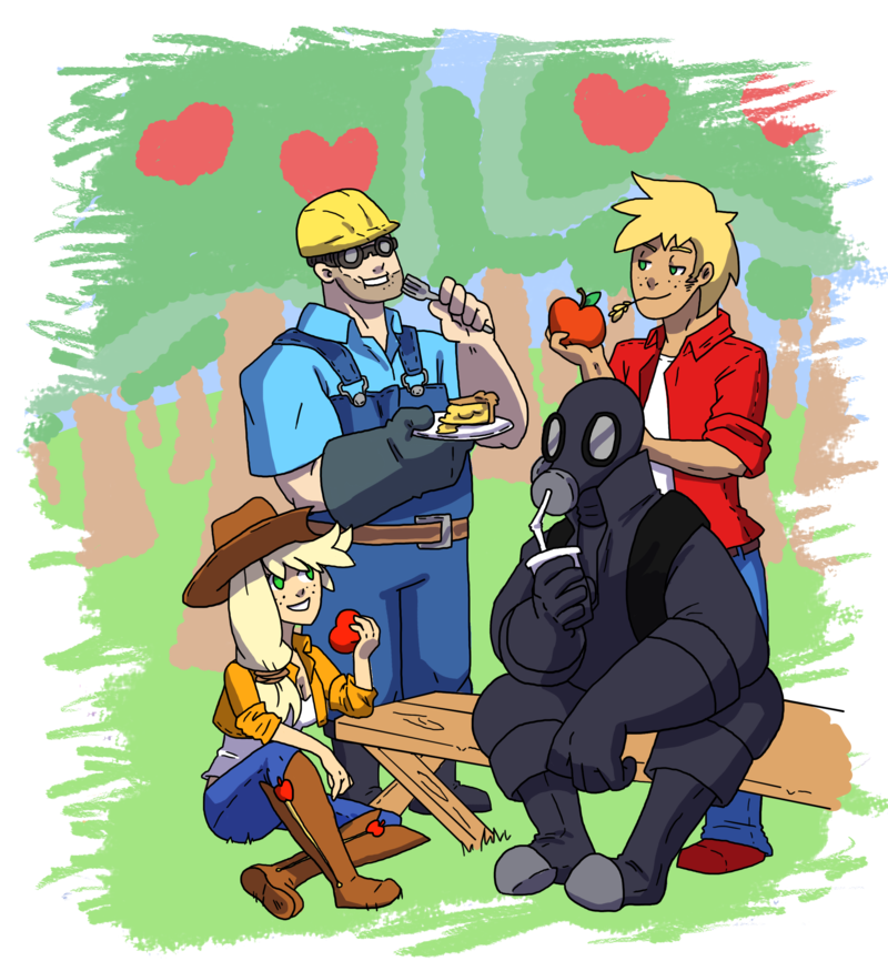 #569429 - safe, artist:ominous-artist, applejack, big macintosh, human ...