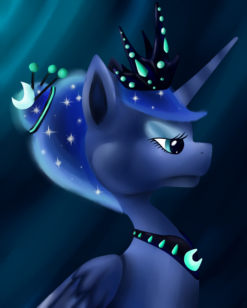 #569850 - safe, artist:kozunen, princess luna, g4, alternate hairstyle ...