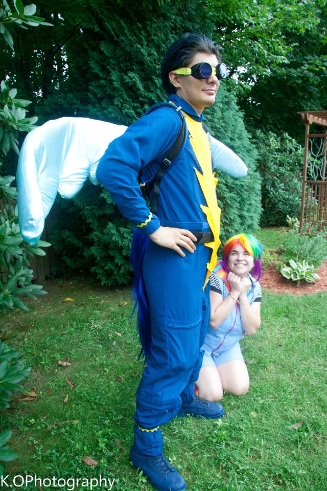 #570831 - safe, artist:riveth, rainbow dash, soarin', human, cosplay ...