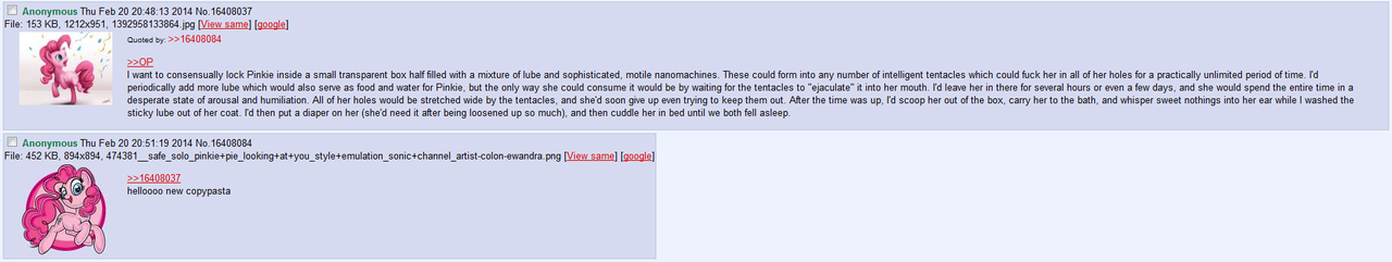 #571008 - explicit, grimdark, pinkie pie, /mlp/, 4chan, 4chan screencap ...