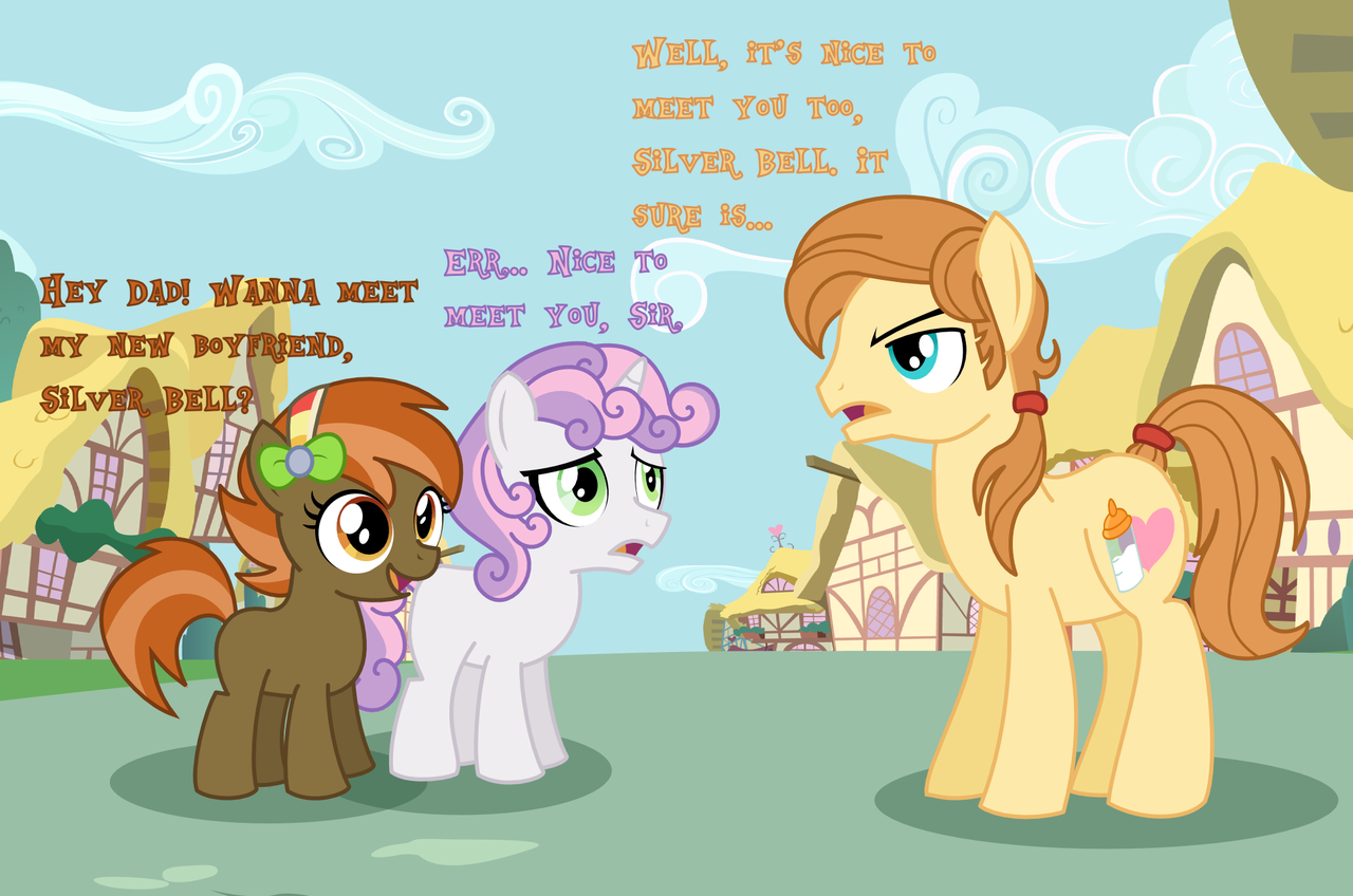 #606110 - safe, artist:itoruna-the-platypus, button mash, sweetie belle, oc, oc:cream heart, oc ...