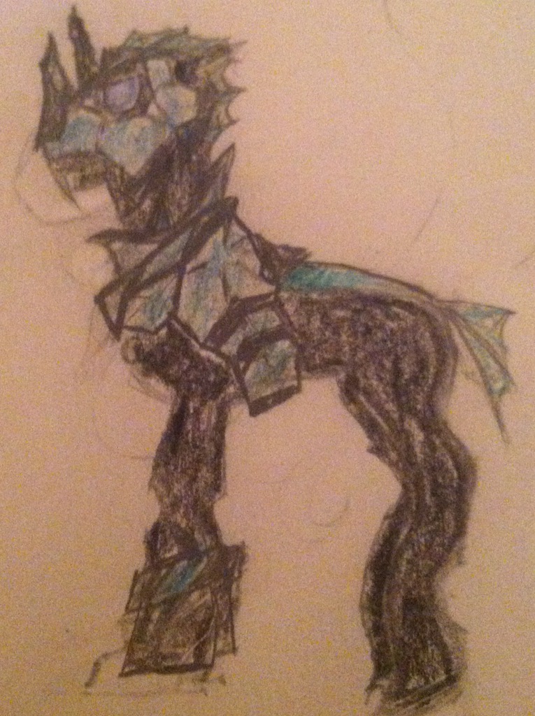 #608445 - safe, artist:night5699, changeling, armor, solo, traditional ...