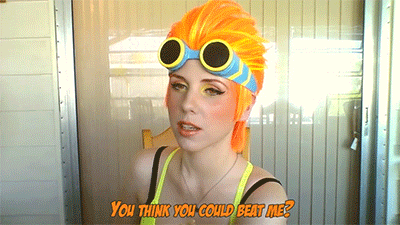 #609240 - safe, artist:norikat, spitfire, human, animated, cosplay, irl ...