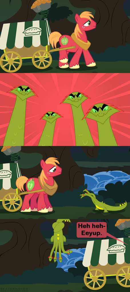 #611399 - safe, artist:beavernator, big macintosh, earth pony, hydra ...