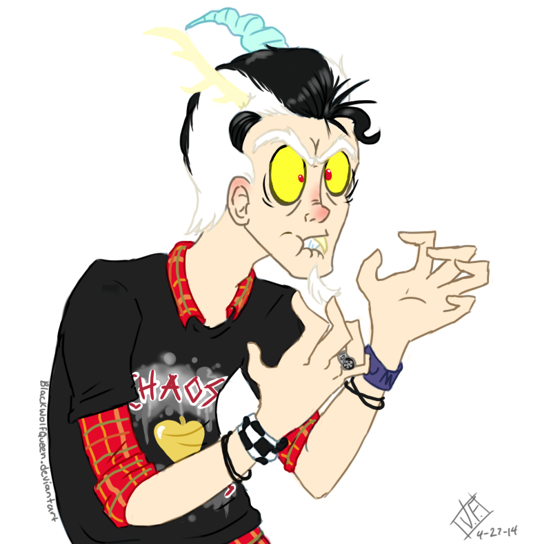 #611600 - safe, artist:blackwolfqueen, discord, human, g4, humanized ...