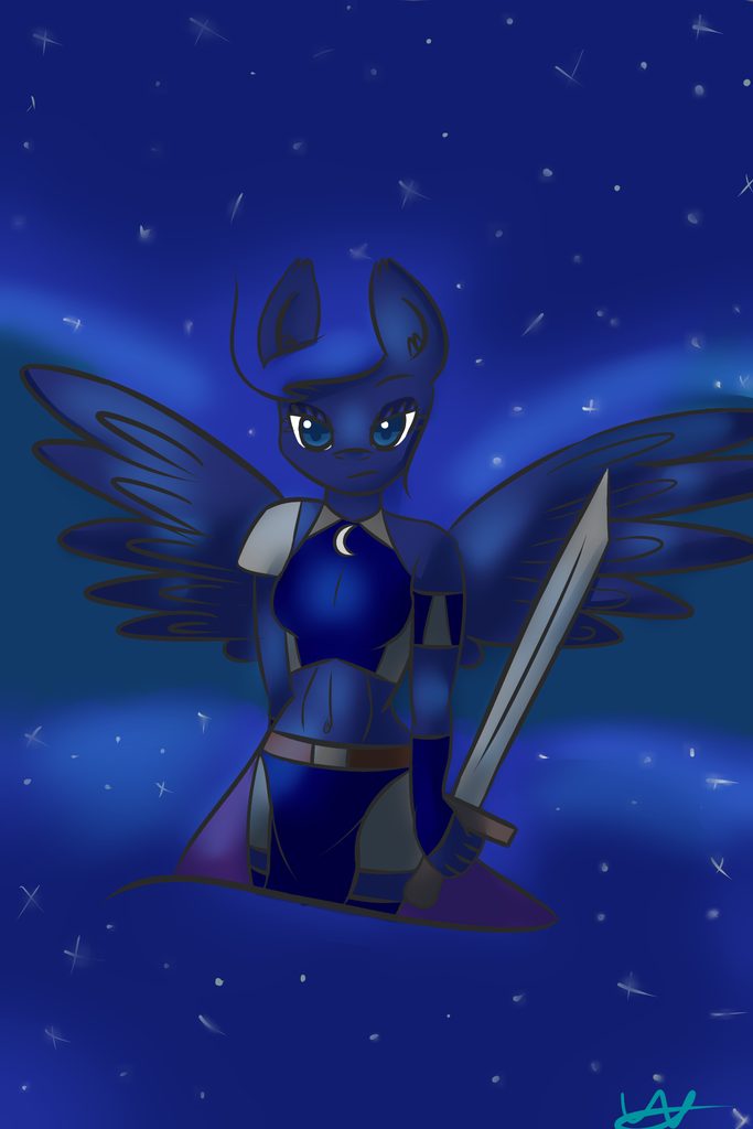 #591657 - safe, artist:wolfy-pony, princess luna, anthro, female ...