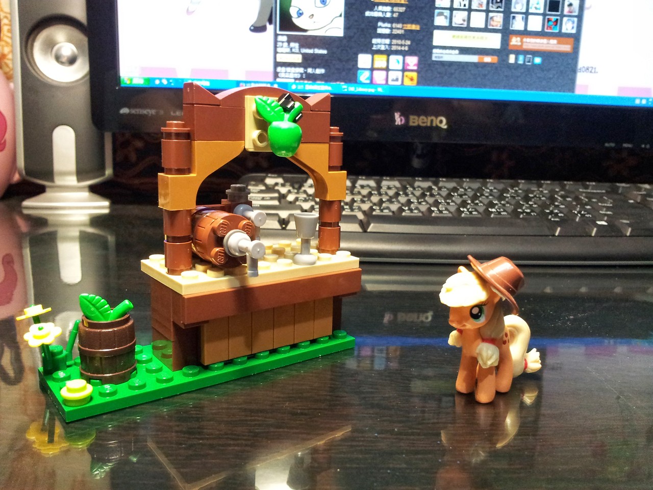 #594444 - safe, artist:shepherd0821, applejack, g4, cider, lego ...