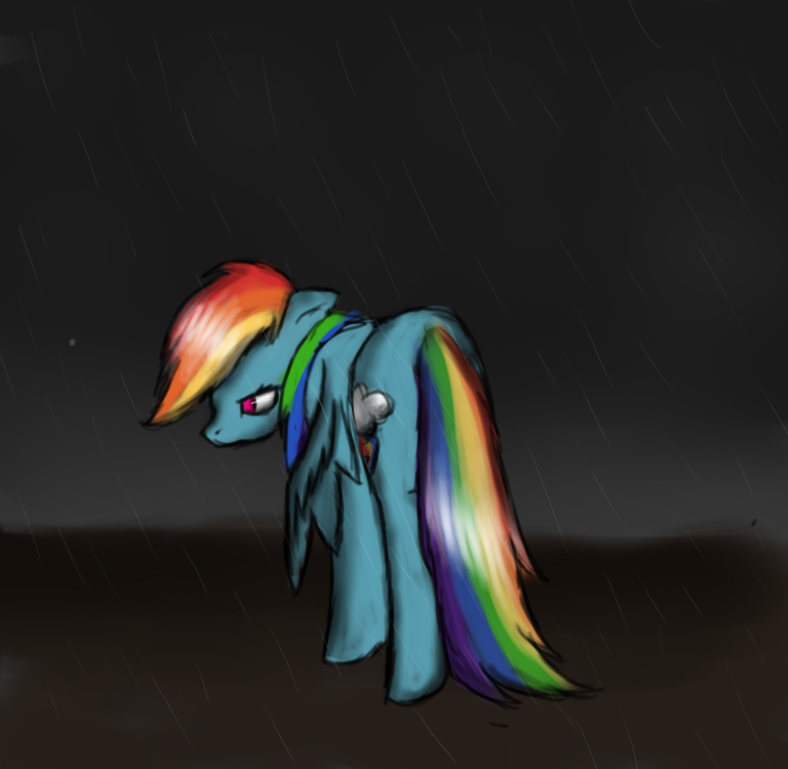 #595657 - safe, artist:aksipl, rainbow dash, g4, dark, female, rain ...
