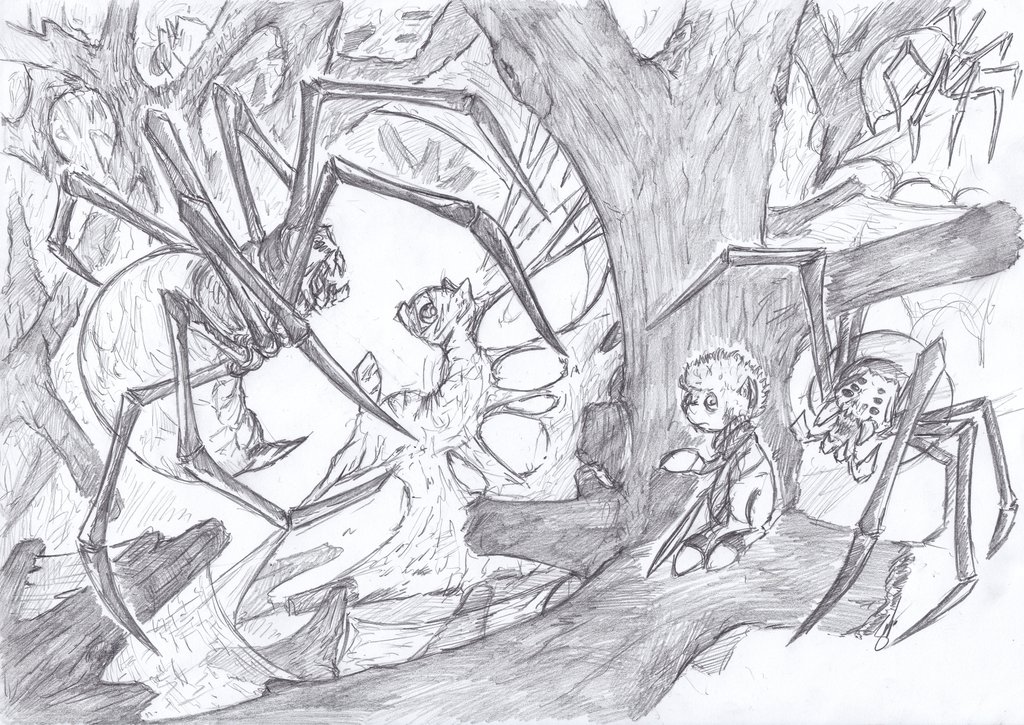 #614338 - safe, artist:brony-f, spider, bilbo baggins, desolation of ...
