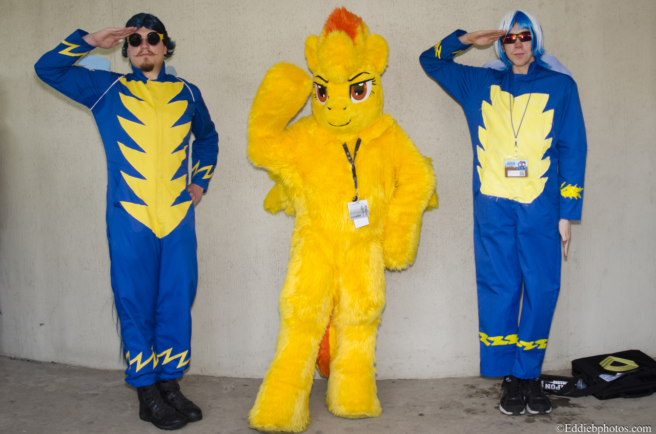 #629301 - safe, soarin', spitfire, human, g4, clothes, cosplay, fursuit ...