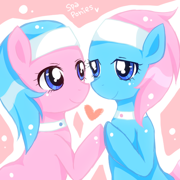 #631391 - safe, artist:charmyamber, aloe, lotus blossom, g4, pixiv, spa twins - Derpibooru