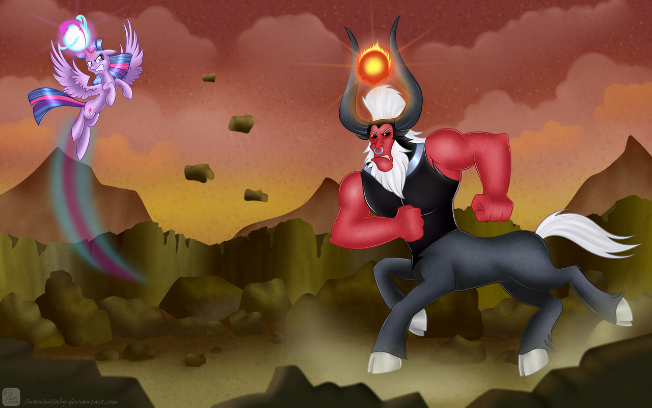 #631678 - safe, artist:swanlullaby, lord tirek, twilight sparkle ...