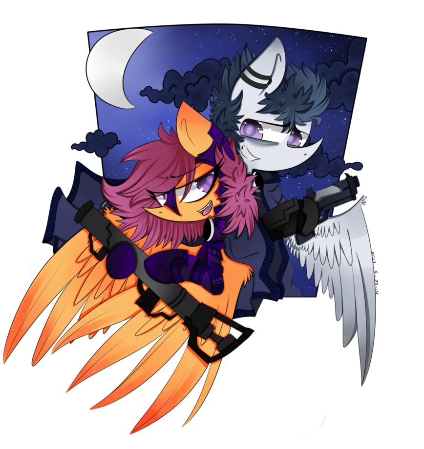 #631970 - safe, artist:scootaloocuteness, rumble, scootaloo, armor ...