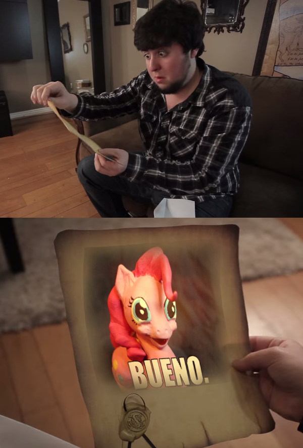 #633096 - safe, pinkie pie, bueno, jontron, letter, shocked - Derpibooru