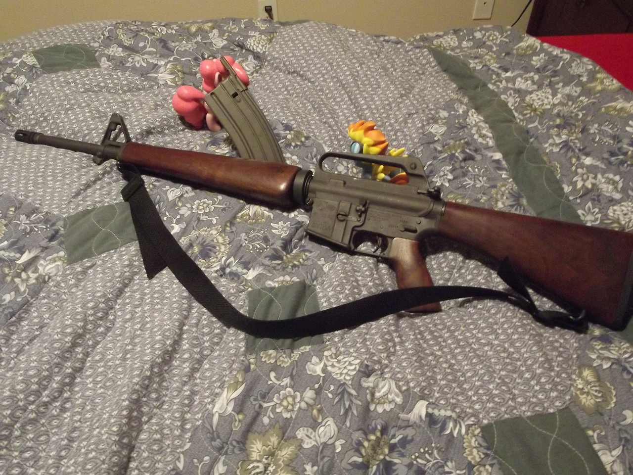 #634204 - safe, pinkie pie, spitfire, g4, 4chan, ar-15, gun, irl, m16 ...