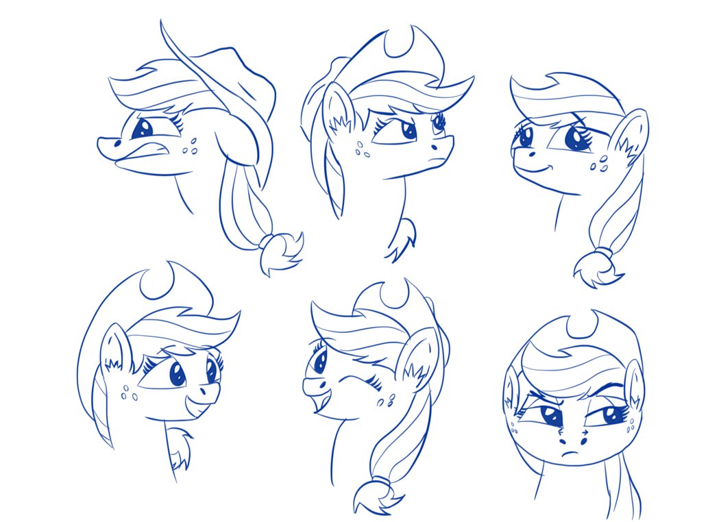 #636591 - safe, artist:ojhat, applejack, expressions, female ...
