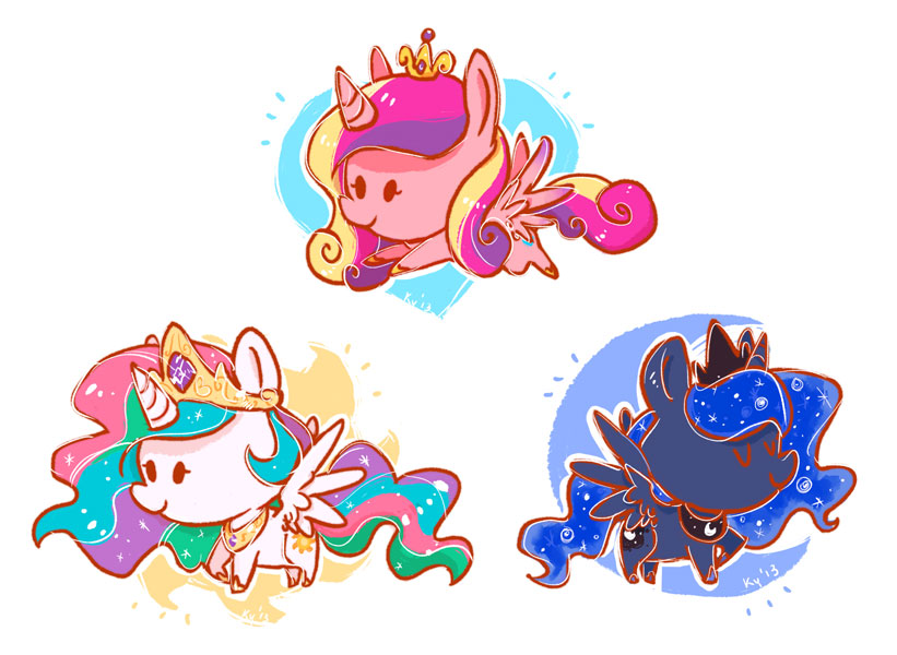 #637569 - safe, artist:kounyoukai, princess cadance, princess celestia ...