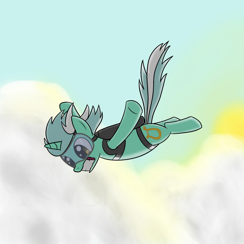 #638367 - safe, artist:helo-wing, lyra heartstrings, g4, female, goggles, parachute, skydiving ...