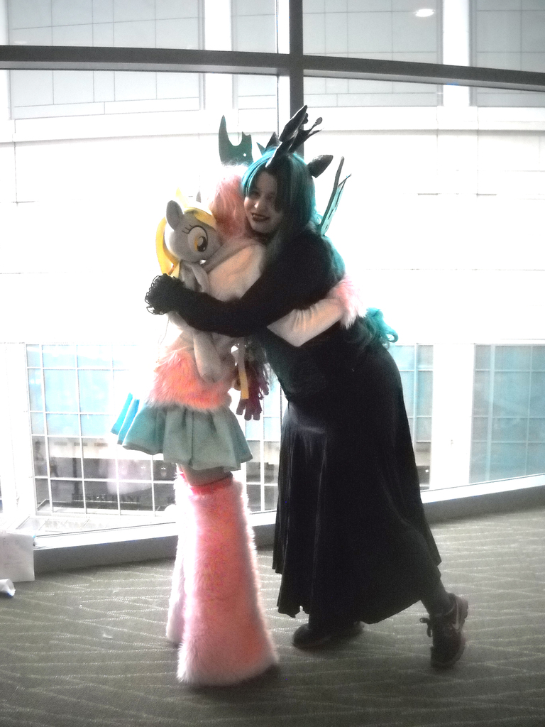 #616104 - safe, derpy hooves, queen chrysalis, human, cosplay, irl, irl ...