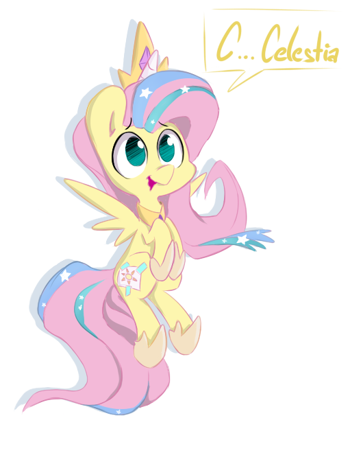 #617065 - safe, artist:spaerk, fluttershy, princess celestia, pony ...