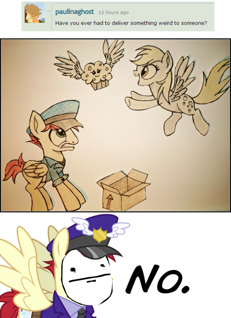 #618730 - safe, artist:knight-of-bacon, care package, derpy hooves ...