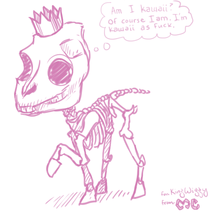 #657110 - safe, artist:mcponyponypony, skeleton pony, cute, king wiggy ...