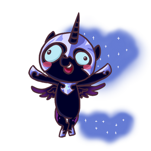 #660669 - safe, artist:mrs1989, nightmare moon, blushing, chibi, derp ...