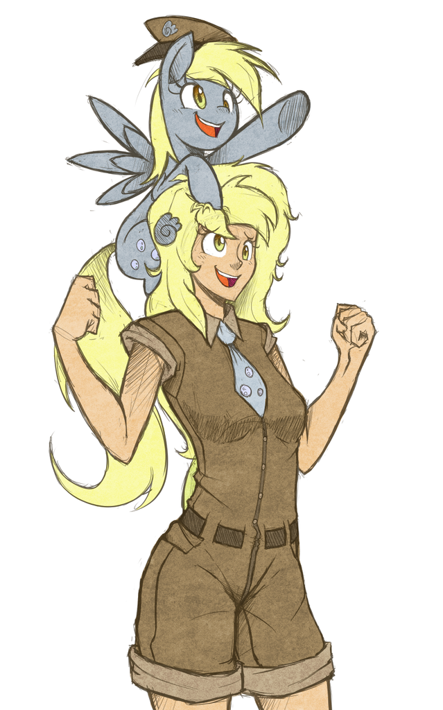 #661943 - safe, artist:elslowmo, artist:sallymon, derpy hooves, human ...