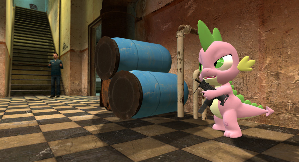 #664224 - dead source, safe, artist:dakkiller, spike, g4, 3d, citizen ...