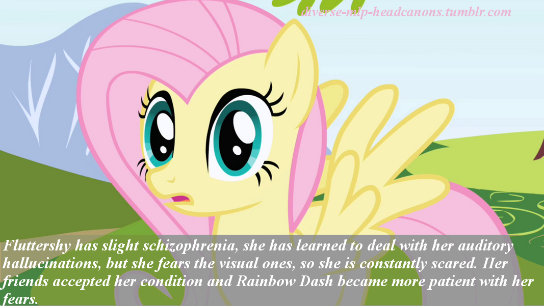 #646700 - safe, fluttershy, g4, diverse-mlp-headcanons, female ...