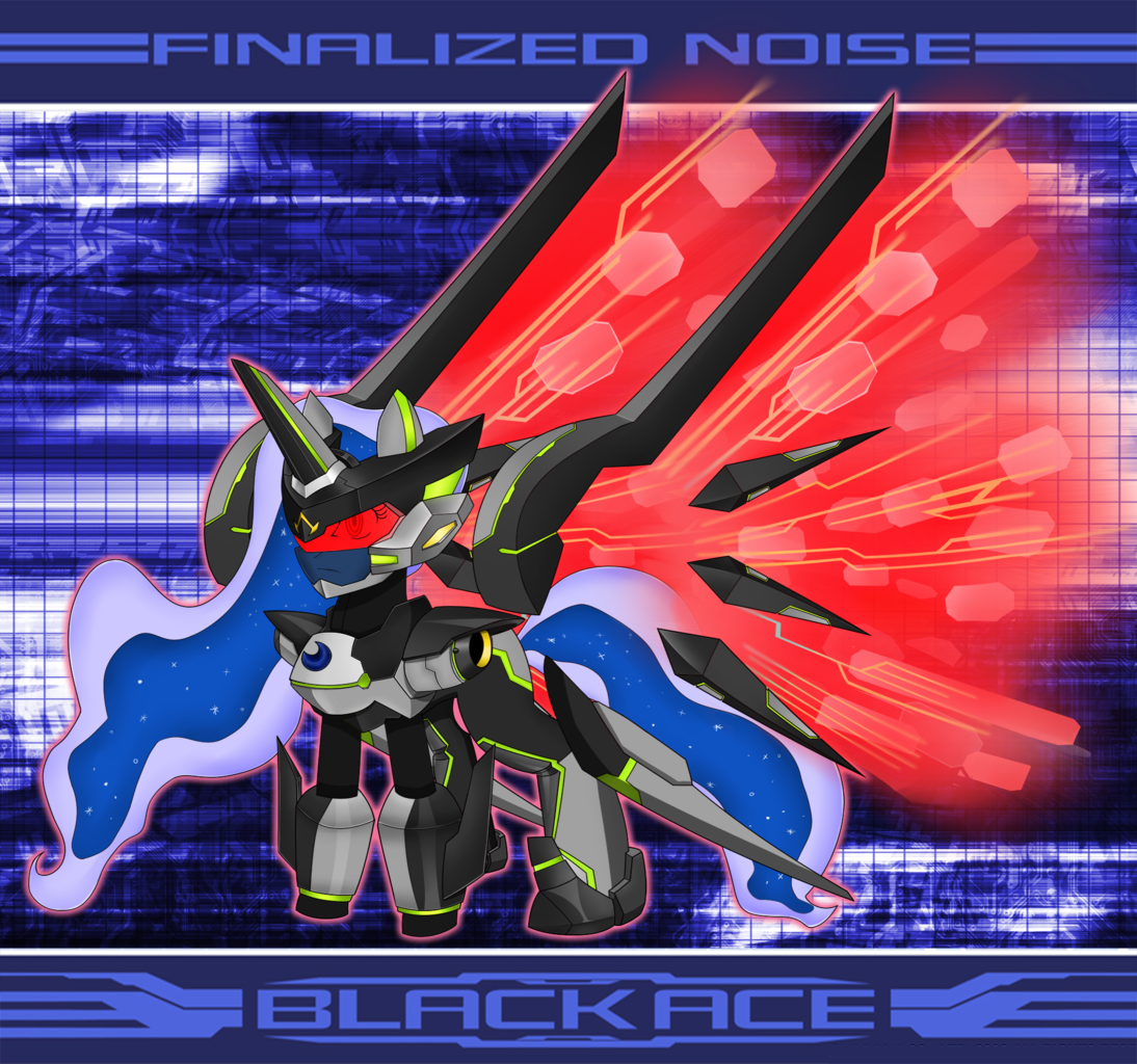 #672894 - safe, artist:flam3zero, princess luna, armor, black ace ...