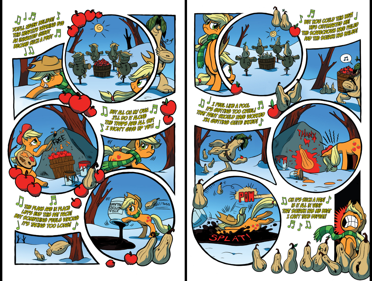 #673173 - safe, artist:brenda hickey, idw, applejack, sass squash, pony ...