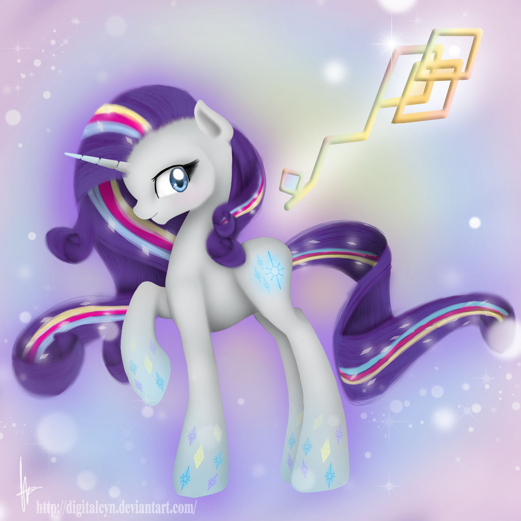 #674129 - safe, artist:digitalcyn, rarity, female, rainbow power, solo ...