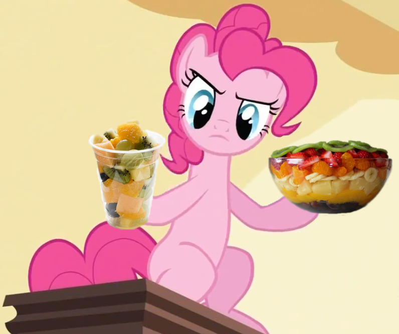 #676603 - safe, pinkie pie, female, fruit salad, solo - Derpibooru
