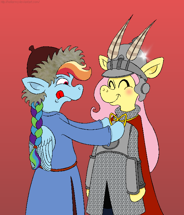 #683031 - safe, artist:hellarmy, fluttershy, rainbow dash, g4, akinji ...