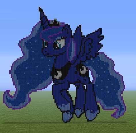 #684031 - safe, princess luna, g4, female, minecraft, minecraft pixel ...