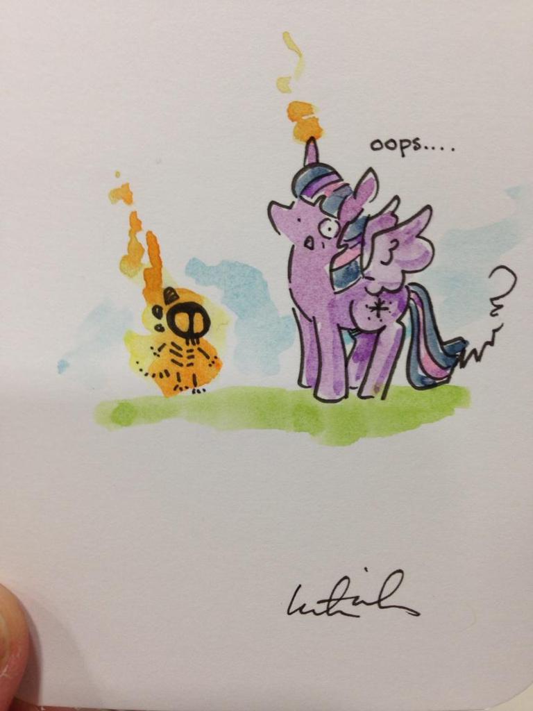 #684203 - semi-grimdark, artist:katiecandraw, spike, twilight sparkle ...