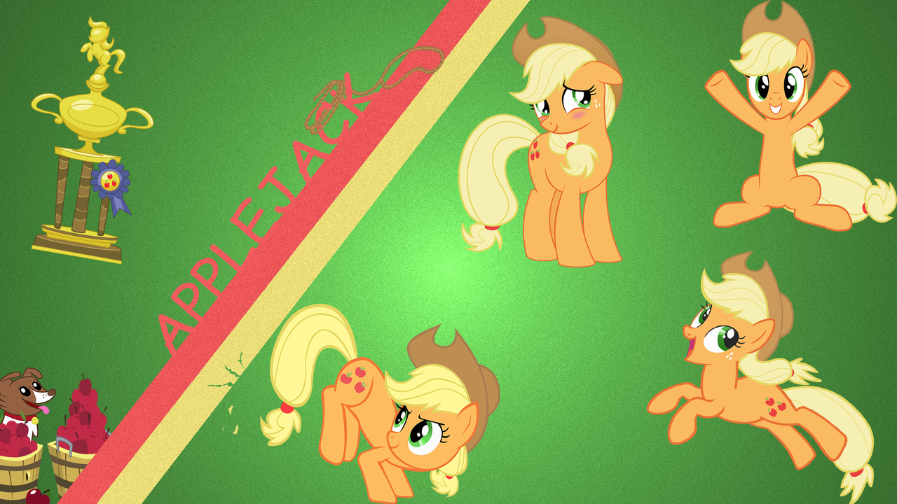 #687468 - safe, applejack, winona, wallpaper - Derpibooru