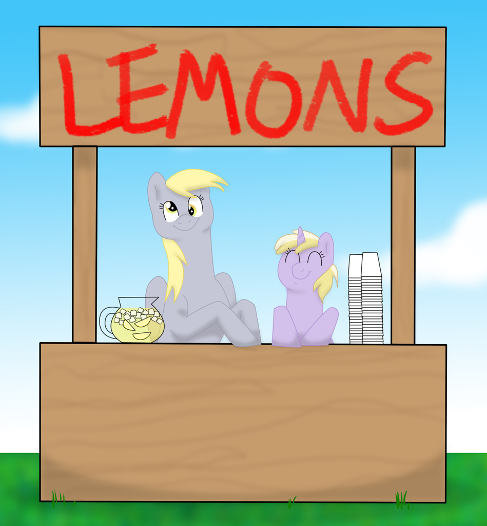 #668367 - safe, artist:eritnger1000, derpy hooves, dinky hooves ...